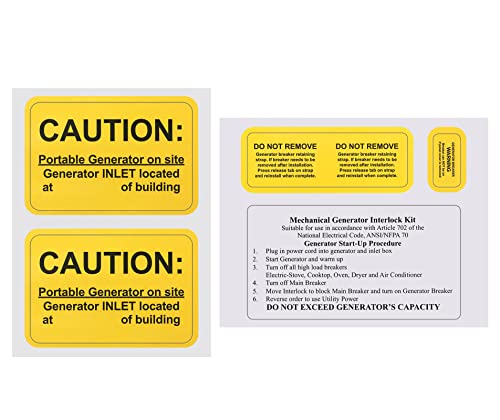 Generator Interlock Kit Warning Label Sticker , for Portable - Want It All