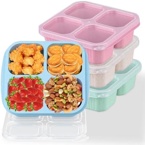 Movstriker 4 Pack Snack Containers, Bento Bento Snack Boxes with 4 ...