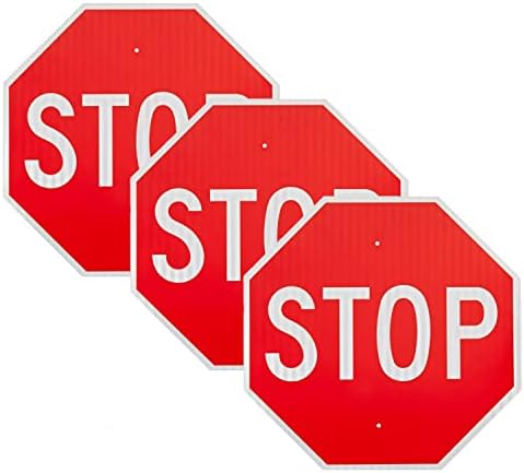 Amazon.com: Enjoyist Large Stop Sign Street Slow Warning Reflective ...