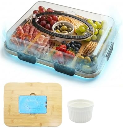 Amazon.com | Charcuterie Board with Lid & Ice, Upgraded 6 Snap Laches ...