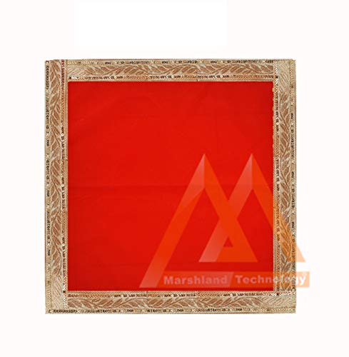 MARSHLAND Red Velvet Pooja Cloth Altar Puja Aasan Pooja Cloth Altar ...