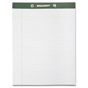 SKILCRAFT 7530015169627 Chlorine-Free Pad, Legal Rule, Letter, White ...