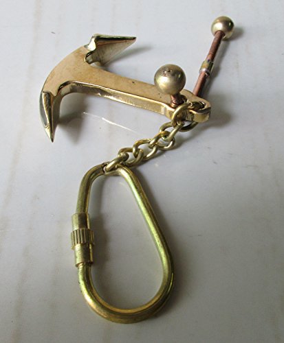 BRASS ANTIQUE COPPER ANCHOR KEY RING NAUTICAL BRASS ANCHOR KEY CHAIN M ...