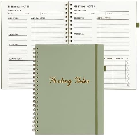 EOOUT Meeting Notebook for Work, 160 Pages Spiral Notebook, Journals ...