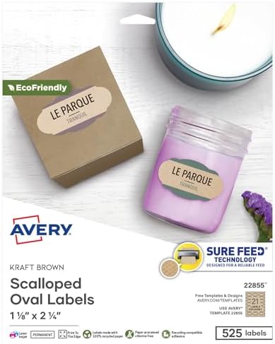 Amazon.com : Avery Glossy White Oval Labels, Sure Feed Technology, 2" x ...