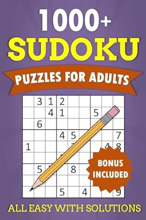 1000+ Sudoku Puzzles for Adults - All Easy with Solutions - Bonus ...