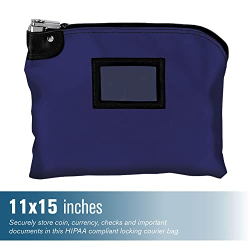 Snapklik.com : Laminated Nylon Locking Deposit Bag Royal Blue15W X 11H ...
