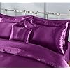 7 Piece Satin Sheets Super Soft Shiny Bedding Sets, 1 x Duvet Cover, 1 ...