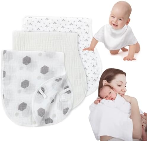 Amazon.com: Ziggy Baby Muslin Burp Cloths, Burp Bib Set (3 Pack) Black ...