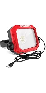 CRAFTSMAN 1100 Lumens 4000K LED Tiltable Portable Work Light with 2-in ...