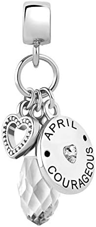Amazon.com: TCHYUN Women Girls April Birthstone Charms for Pandora ...