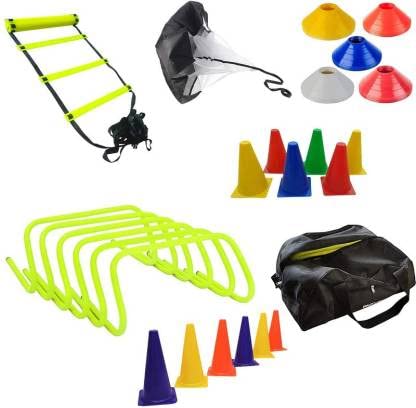 Advanced Agility Kit 50 Saucer Cone/Space Marker + Speed Ladder 4 Meter ...
