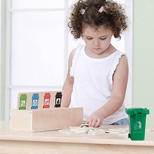 Vaguelly Kids Toys Kids Toys Black Wheelie Bin 4Pcs Trash Can Toy Desk ...