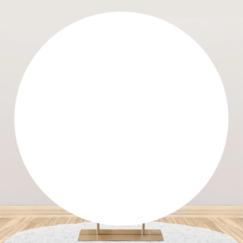 Amazon.com : AOFOTO 7.2x7.2ft Pure White Round Backdrop Cover Polyester ...