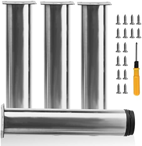 Toolzia 4 Pcs 250mm Stainless Steel Heavy Duty Metal Furniture Feet ...