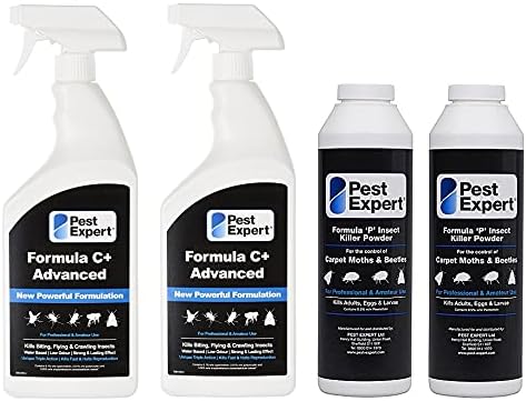 Pest Expert Formula 'C' Carpet Beetle Killer Spray 2 x 1ltr and Formula ...