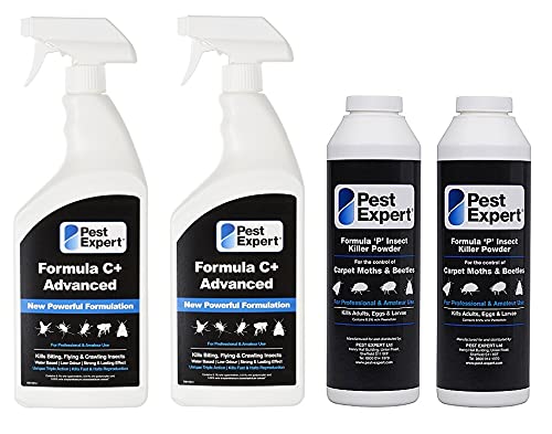 Pest Expert Formula 'C' Carpet Beetle Killer Spray 2 x 1ltr and Formula ...