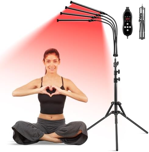 Infrared Lamp with Stand, 420 LEDs Upgraded Infrared Heated Lamp, 660nm ...