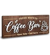Amazon.com: Woodamore Coffee Bar Sign Wall Decor - Vintage Coffee Signs ...