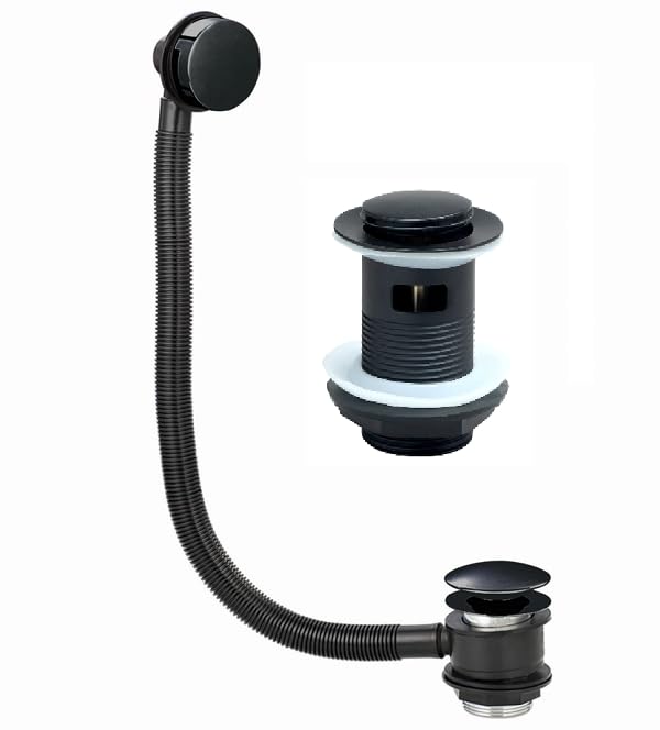 Noir Basin and Bath Waste | Matt Black Finish | Black Bath Waste ...