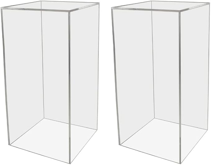 Amazon.com: 2 Pack Tall Display Box Clear Acrylic Pillar 12" x 12” x 24 ...
