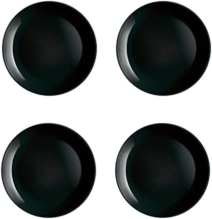 Luminarc Diwali Black Set of 4 Dinner Plates Opal 25 Black : Amazon.co ...