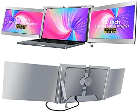 Monitor Portátil Triple de 12", FHD 1080P IPS, Extensor de Pantalla de ...