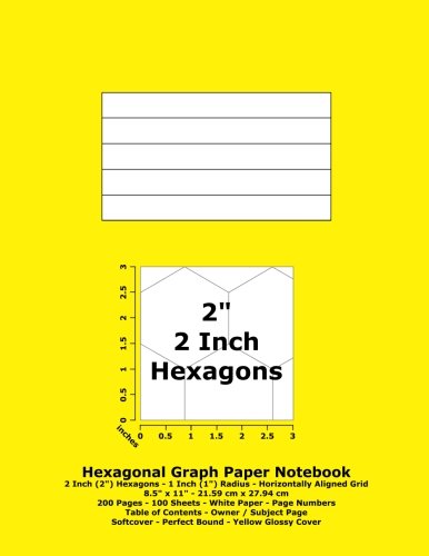 Hexagonal Graph Paper Notebook: 2 Inch (2") Hexagons; Horizontal Grid ...