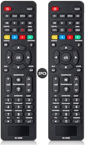 Amazon.com: (Pack of 2) Universal TV Remote Control Replacement for TCL ...