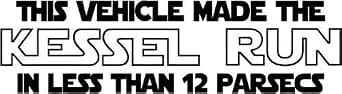 Amazon.com : Crazydecals Kessel Run Vinyl Decal Car Window Bumper Truck ...