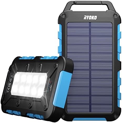 Ryoko Solar Charger Power Bank 20000mAh, Solar Phone Charger with Dual ...