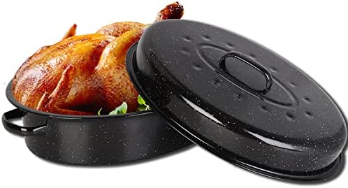 Amazon.com: Millvado Roasting Pan With Lid, Thanksgiving Turkey Roaster ...