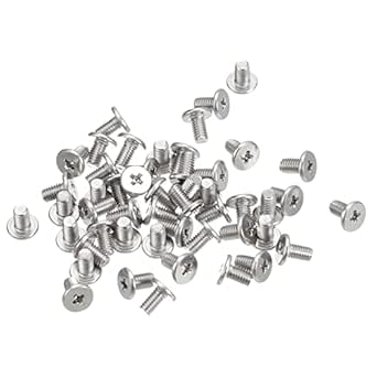 uxcell M3-0.5 x 5mm 100Pcs Flat Round Head Screws 304 Stainless Steel Phillips Drive Machine ...
