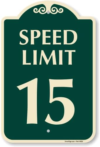 Amazon.com: SmartSign Designer "Speed Limit 15" MPH Sign, 12" x 18 ...