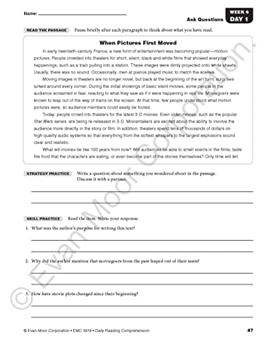 Snapklik.com : Evan-Moor Daily Reading Comprehension, Grade 8 ...