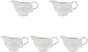 5pcs Small Gravy Boat, 120ml White Porcelain Sauce Boat Serving Dish ...
