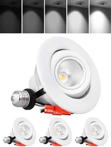 TORCHSTAR 4 Inch LED Gimbal Retrofit Recessed Light Dimmable, 9W Swivel ...