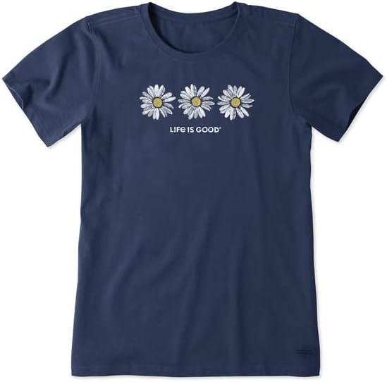 LIFE IS GOOD Women's Three Painted Daisies Crusher Tee (X-Large ...
