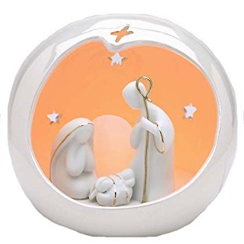 Appletree Design Small Globe Holy Family Nativity Scene, Lighted, 5-3/4 ...