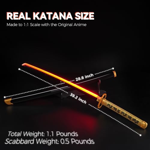 Snapklik.com : Zisu Light Up Demon Slayer Sword - 40-Inch Katana