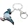 WEVENI Acrylic Cartoon Blue Pigeon Bird Keychains Key Chain Rings ...
