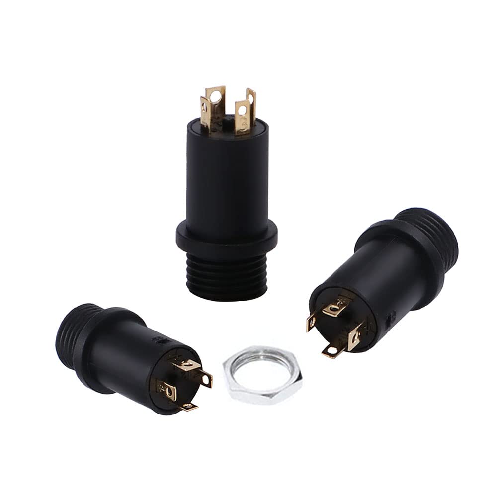 3.5mm Panel Mount Jack Kenable 3.5mm Aux Stereo Gold Socket Input Panel ...