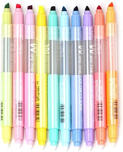 AyeVision 10 Pieces Erasable Highlighters Double Head Pen Chisel Tip ...