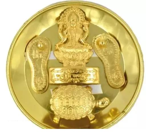 Buy Gold Plated Good Luck Yantra Vastu for Home Decor Laxmiji Charan ...