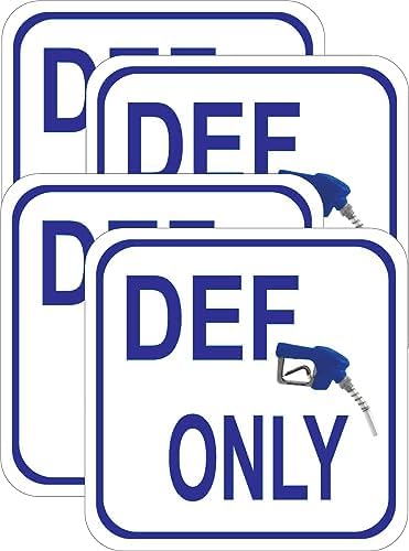 Amazon.com - DEF Diesel Exhaust Fluid ONLY - (4) Stickers/Decals 3.5"x3 ...