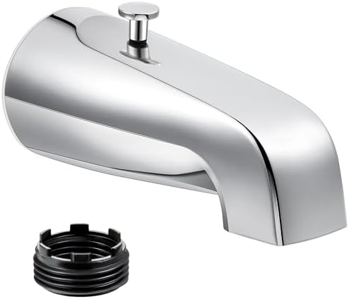 Tub Spout with Rear Diverter and Brass Top Shower Adapter, 3/4 inch to ...