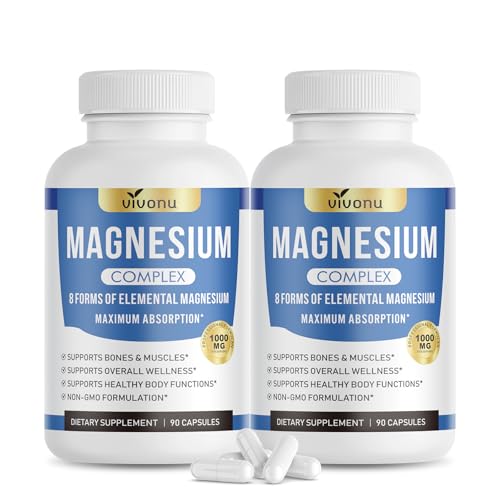 1000mg Magnesium Complex Capsules, 8 Elemental with Magnesium Glycinate ...