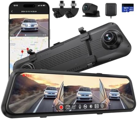 Amazon.com: ACUMEN 4K Rear View Mirror Camera,Smart 12" Touch Screen ...