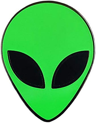 Amazon.com: Pinsanity Green Alien Head Enamel Lapel Pin : Clothing ...