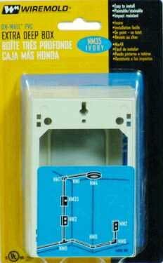Wiremold Wiring System Extra Deep Outlet Box 1-3/4 " D Ivory 1-3/4 ...